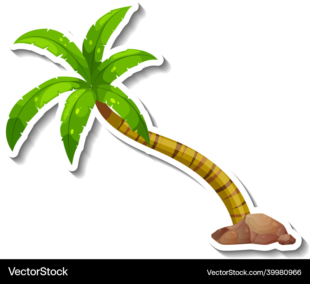 Palm tree sticker isolated on white background Vector Image