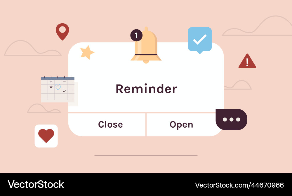 Reminder notification page Royalty Free Vector Image