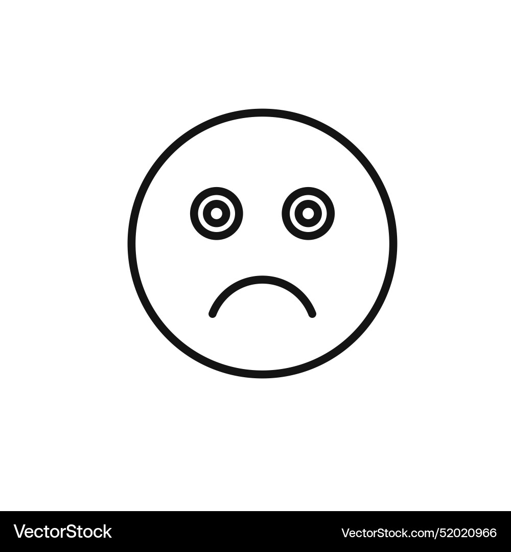 Sad icon outline collection in black Royalty Free Vector