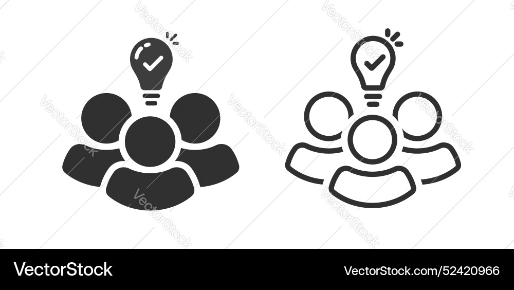 Team insight icon line outline thin stroke set Vector Image