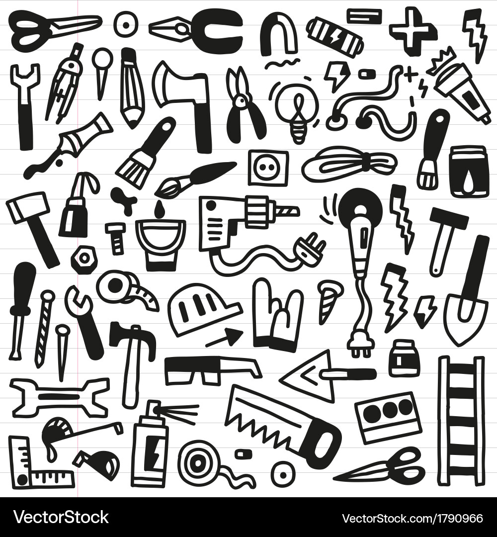 Tool Doodles - Collection Royalty Free Vector Image