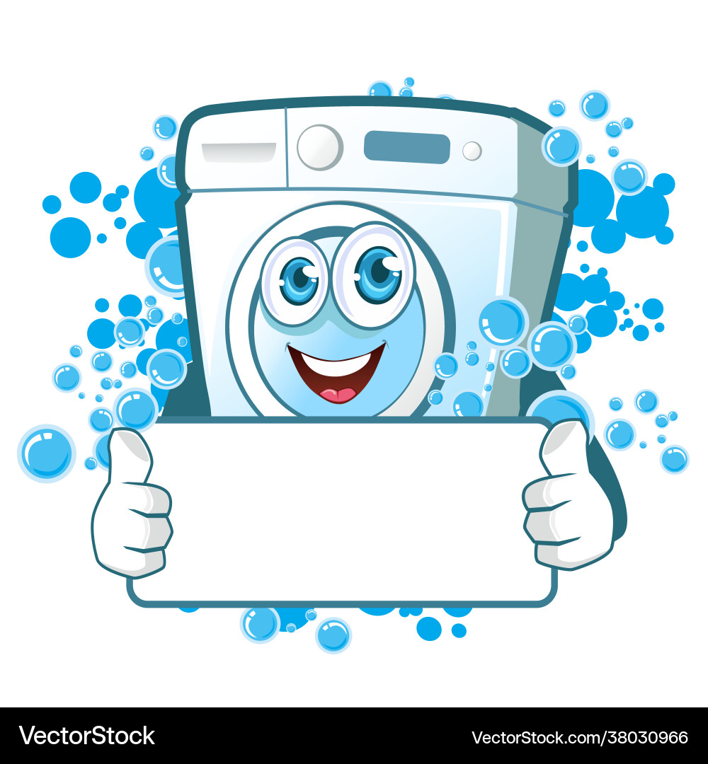 Washing machine mascot cartoon Royalty Free Vector Image