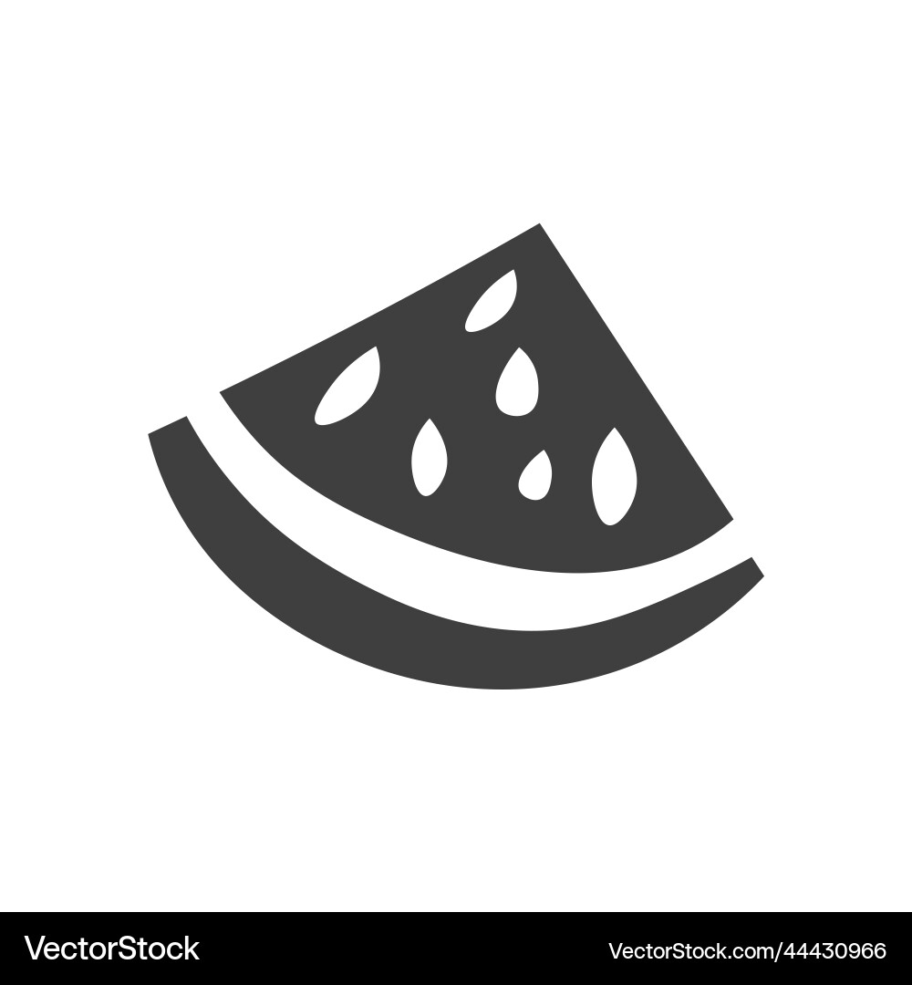 Watermelon slice icon silhouette Royalty Free Vector Image