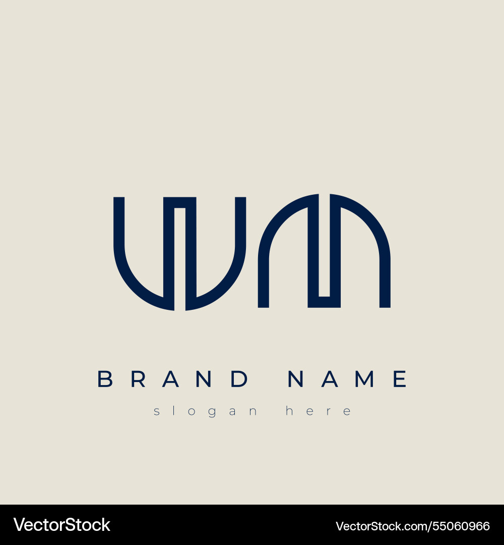Wm alphabet letter icon logo Royalty Free Vector Image