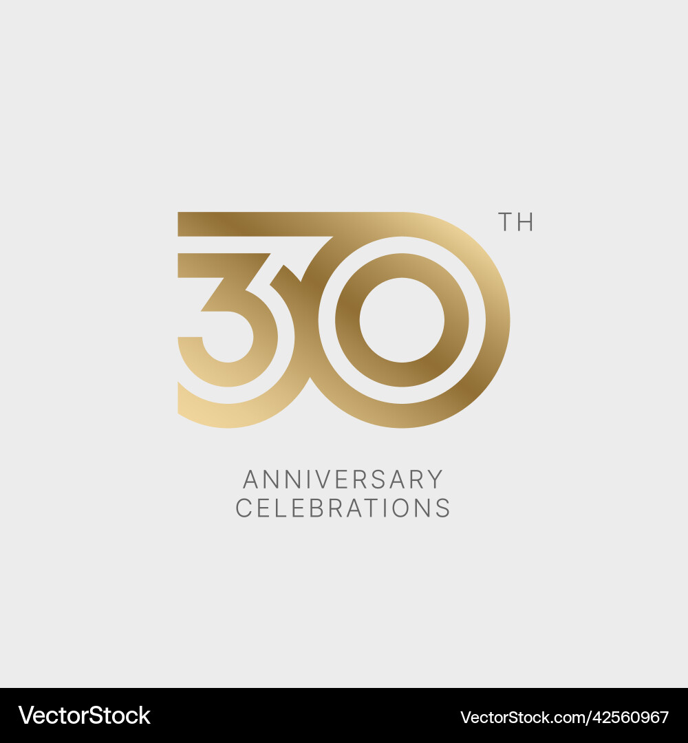 30th Anniversary Logo Emblem Royalty Free Vector Image