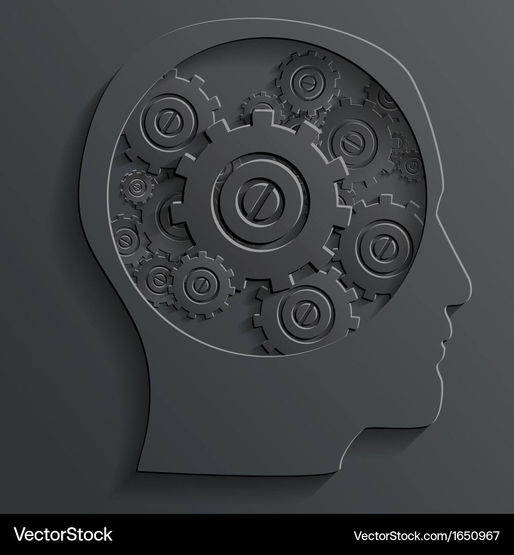 Abstract Brain Gears Royalty Free Vector Image
