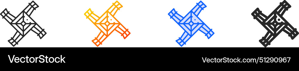 Brigid cross iconthin linear gradient blue stroke Vector Image