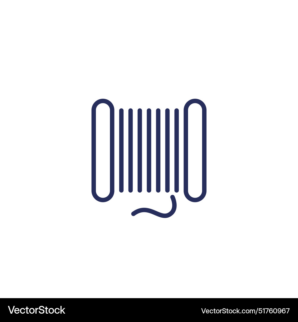 Coil cable spool line icon on white Royalty Free Vector