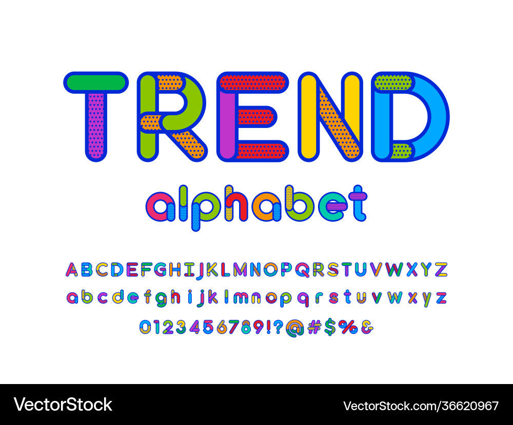 Colorful font Royalty Free Vector Image - VectorStock