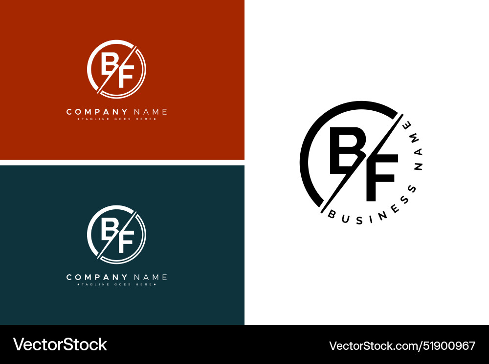 Creative monogram for initial letter bf logo Vector Image