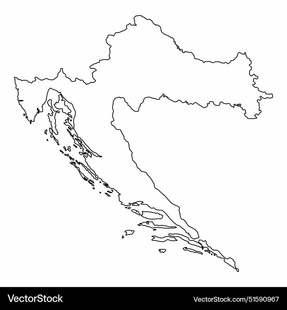 Croatia outline map Royalty Free Vector Image - VectorStock