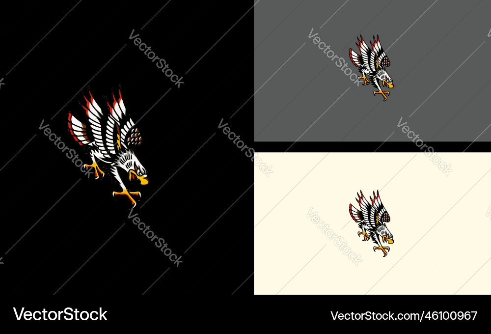 Flying eagle flat design Royalty Free Vector Image