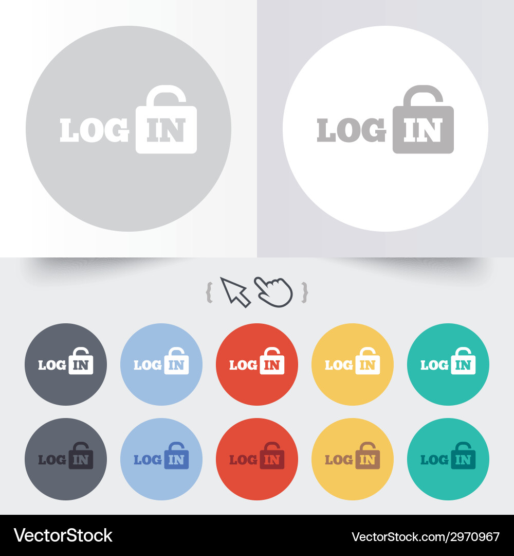 Login sign icon in symbol lock Royalty Free Vector Image