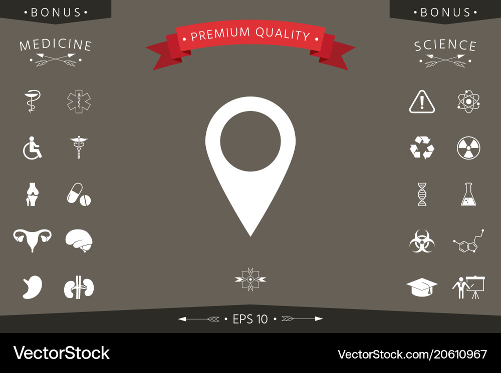 Map pointer icon Royalty Free Vector Image - VectorStock