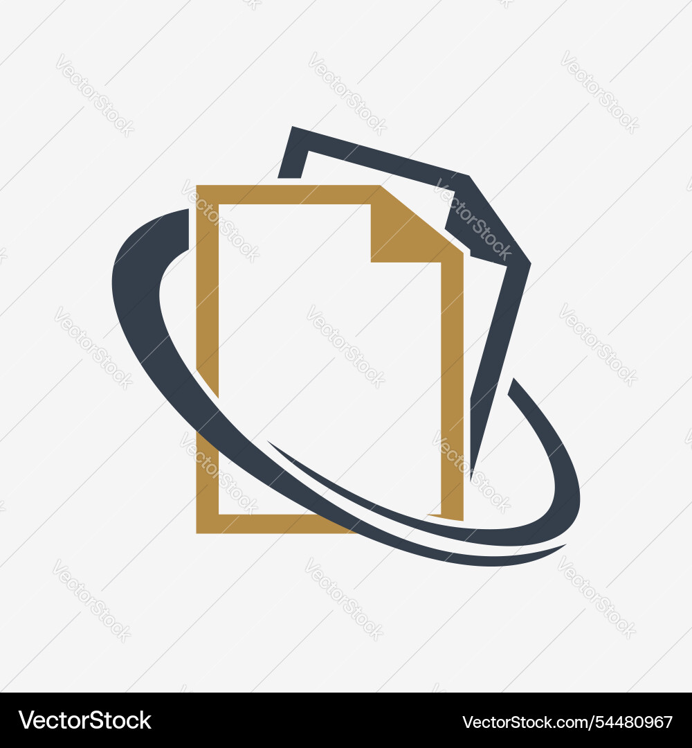 Paper document logo design template Royalty Free Vector