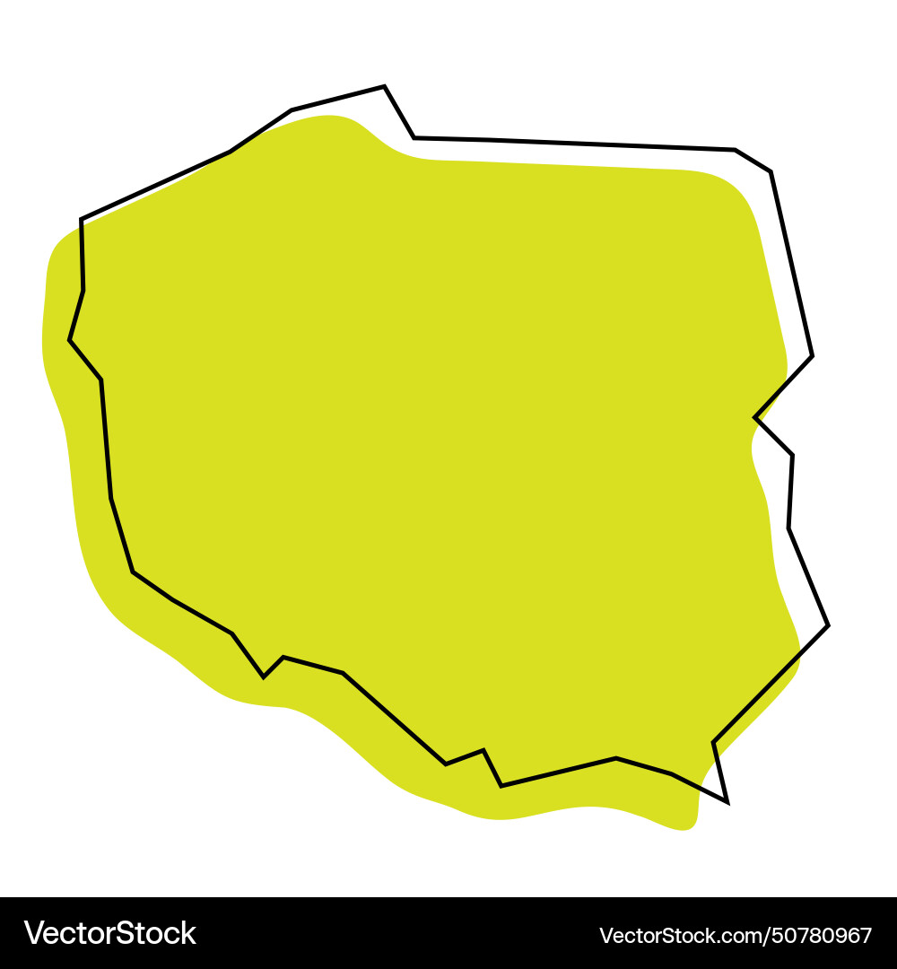 Poland simplified map Royalty Free Vector Image