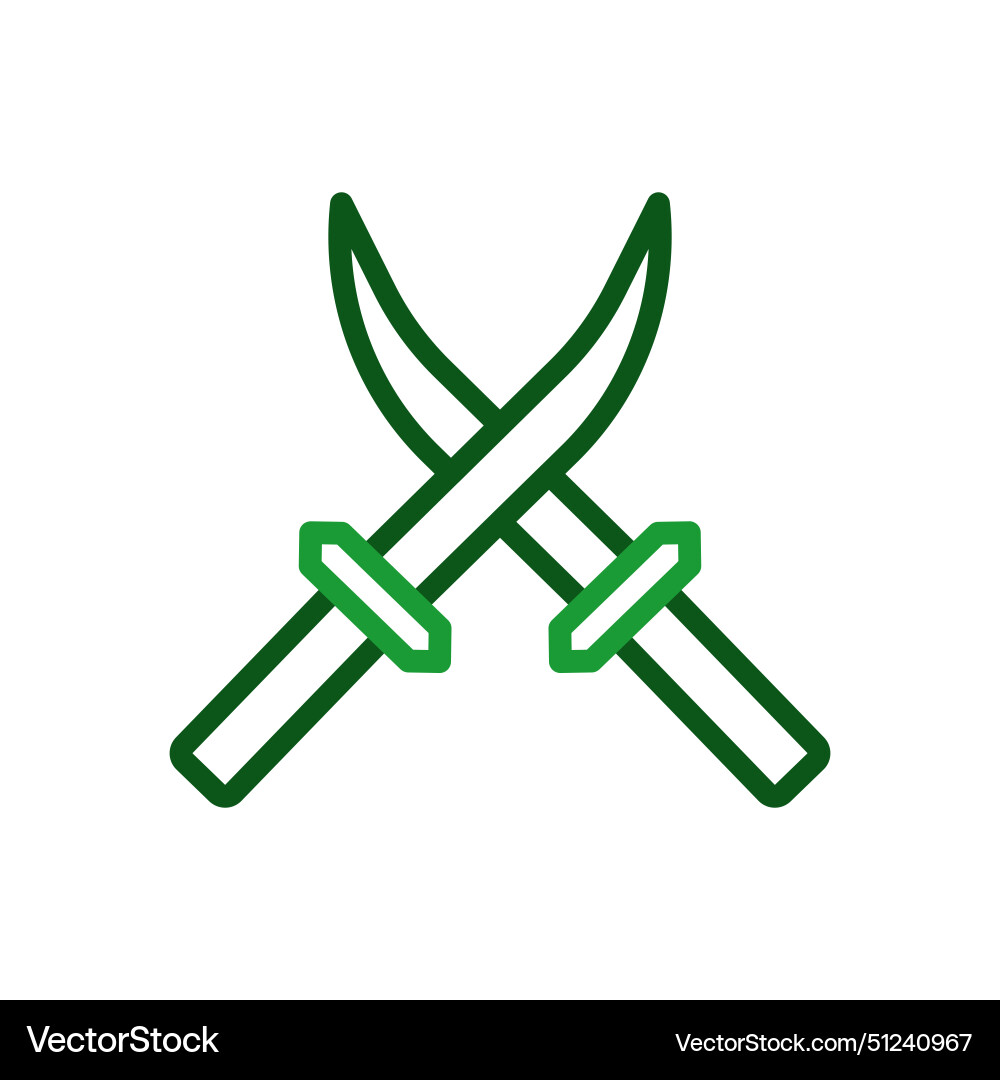 Sword icon duocolor green military Royalty Free Vector Image