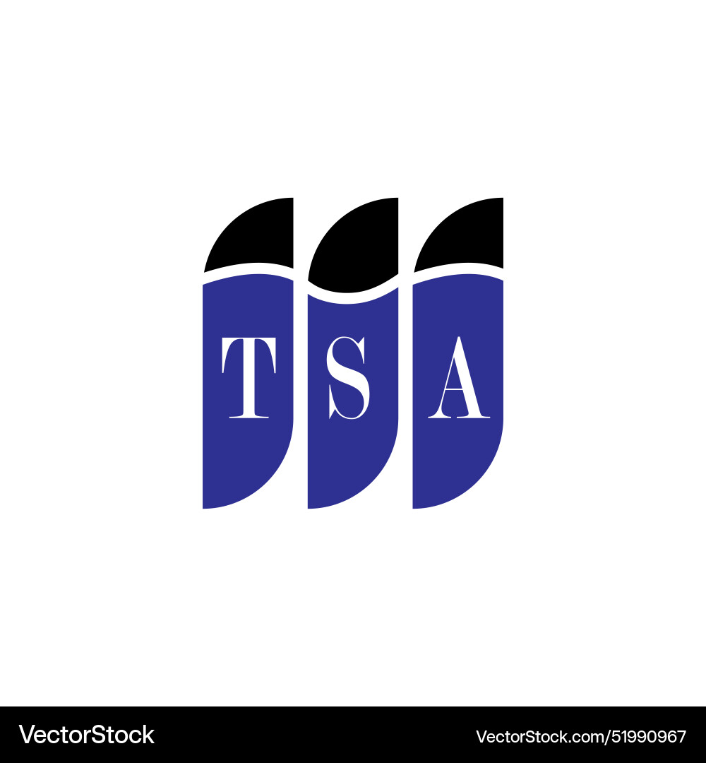 Tsa letter logo design on white background Vector Image