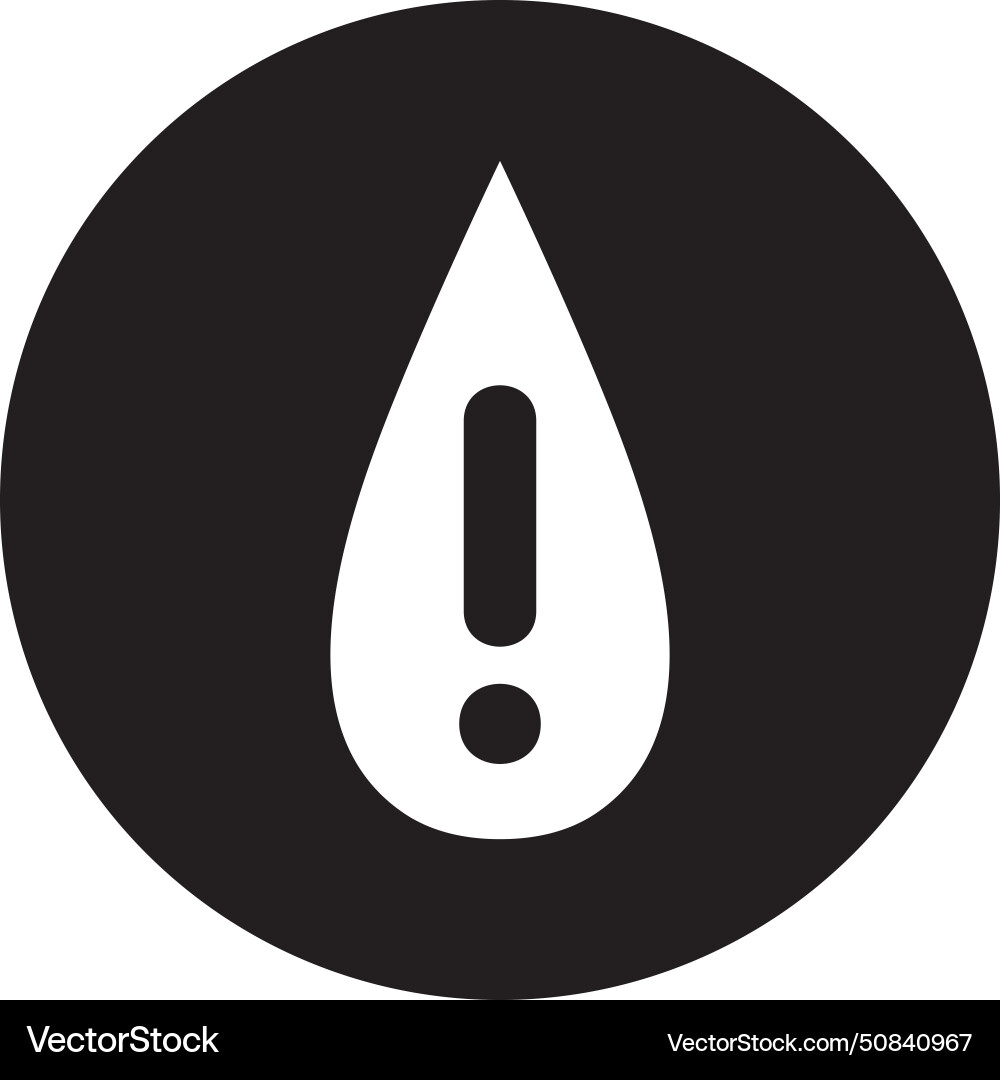 Water drop warning attention Royalty Free Vector Image