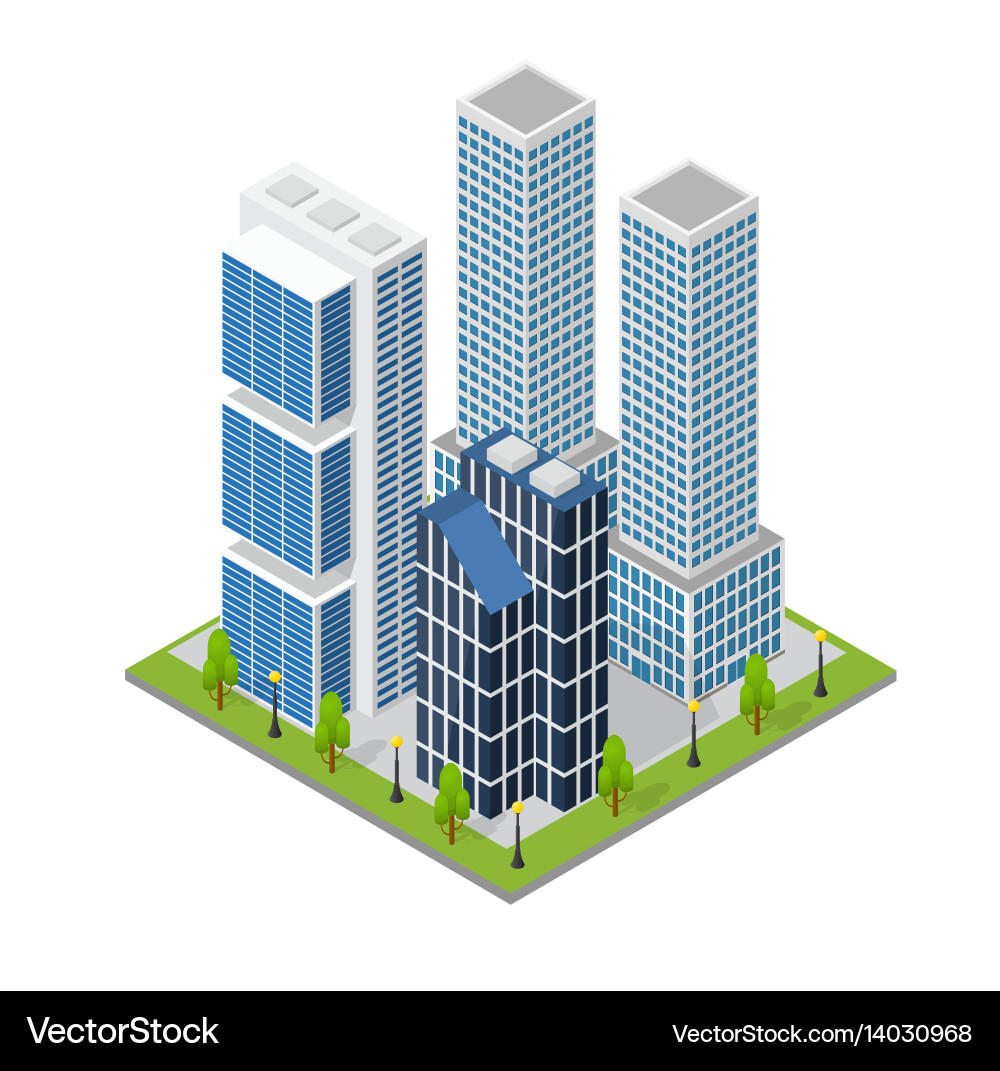 City landscape quarter and skyscraper building Vector Image