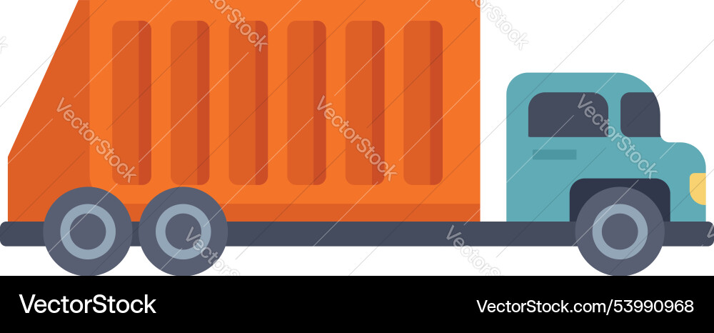 Garbage truck collecting waste and transporting Vector Image