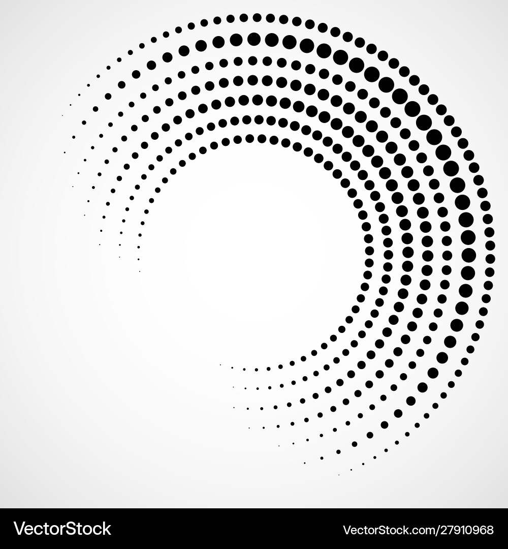 Halftone dotted background in circle form Vector Image