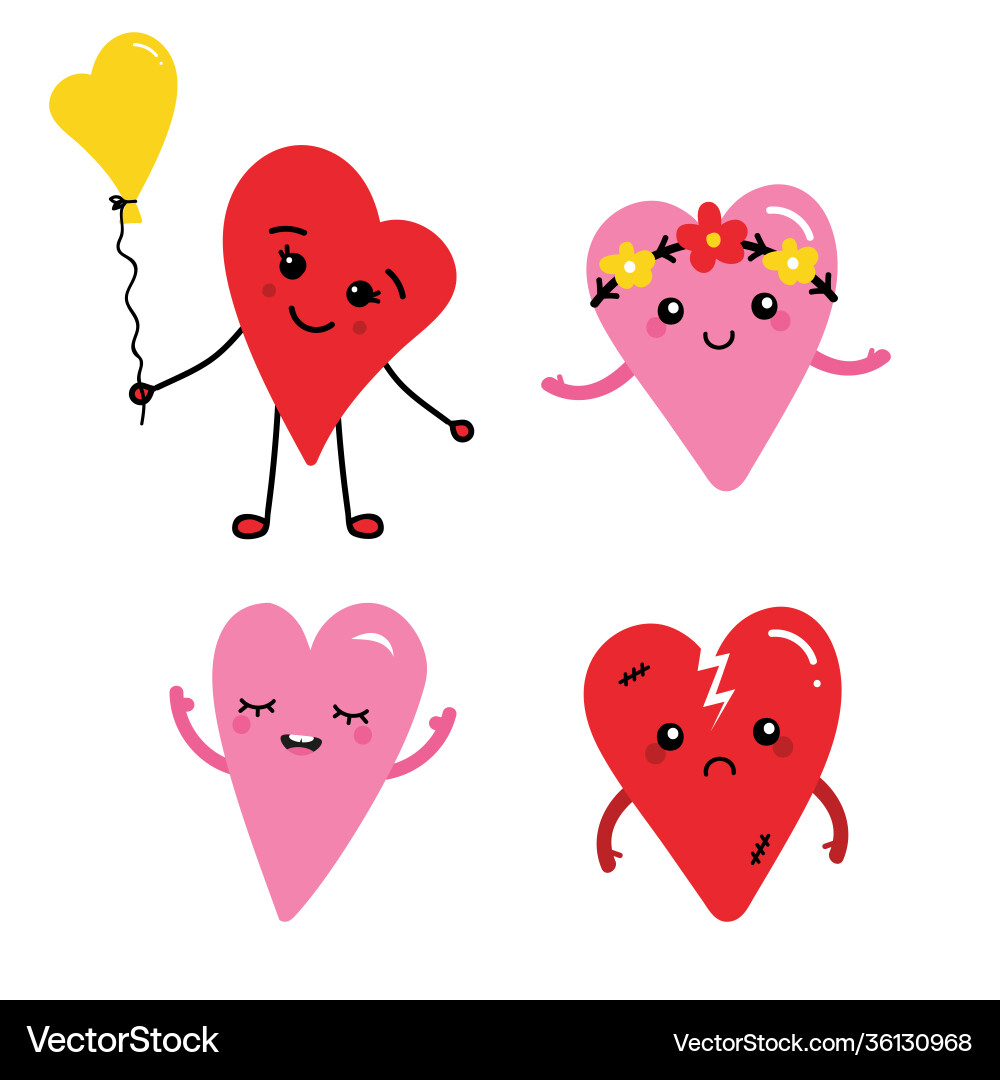 Heart characters for valentines day Royalty Free Vector