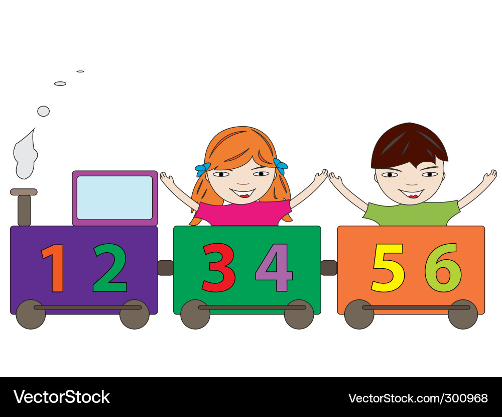 Numbers train Royalty Free Vector Image - VectorStock
