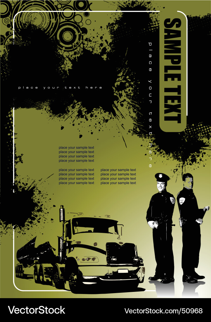 Police Flyer Background Royalty Free Vector Image