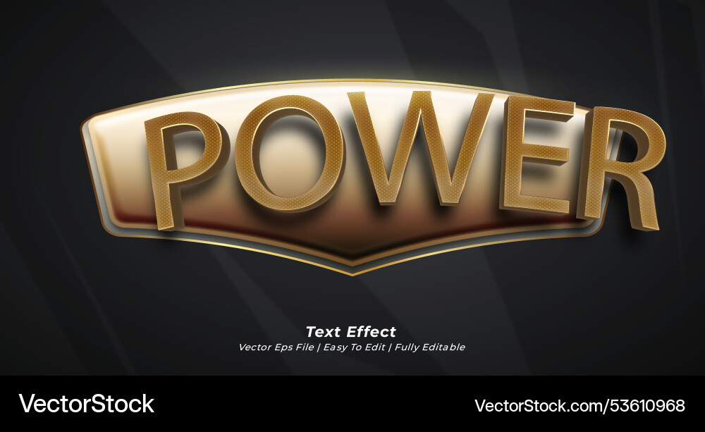 Power Sign Text Effekt editierbar 3d style Vektorbild