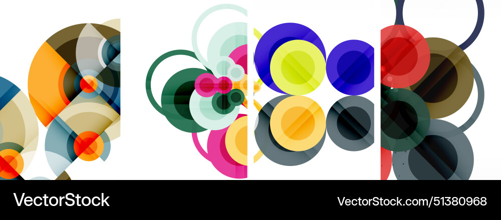 Set of circles geometric abstract posters Vector Image