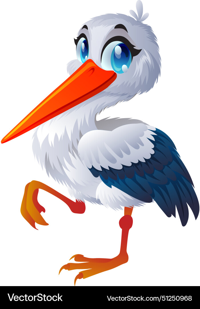 Stork bird cartoon characters Royalty Free Vector Image
