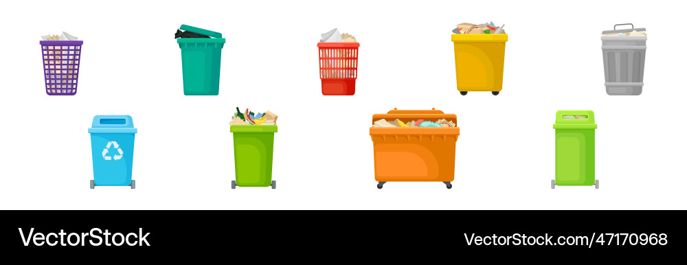 Street dustbin and trash container for garbage Vector Image