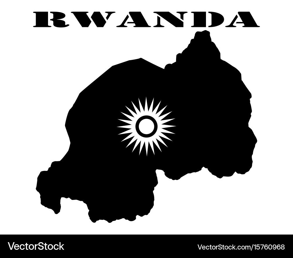 Symbol of isle rwanda and map Royalty Free Vector Image