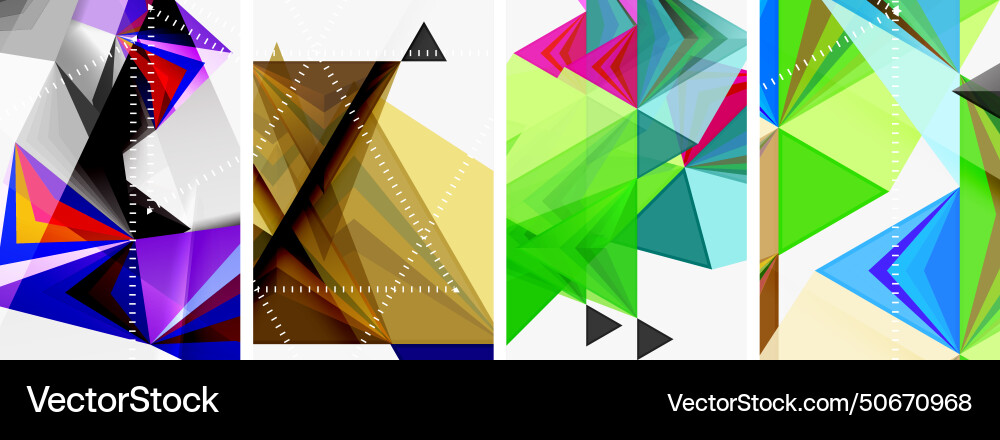 Triangle blend geometric concept poster designs Vector Image