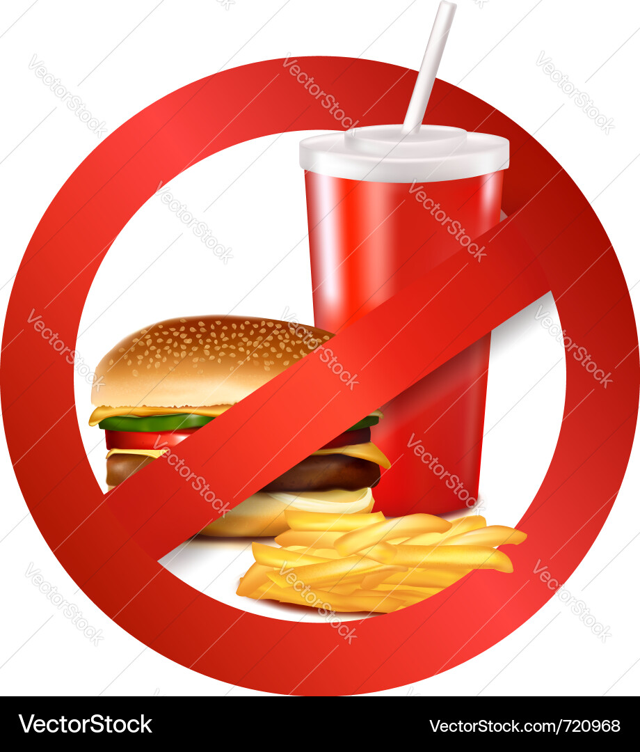 Warning: Unhealthy Food Royalty Free Vector Image