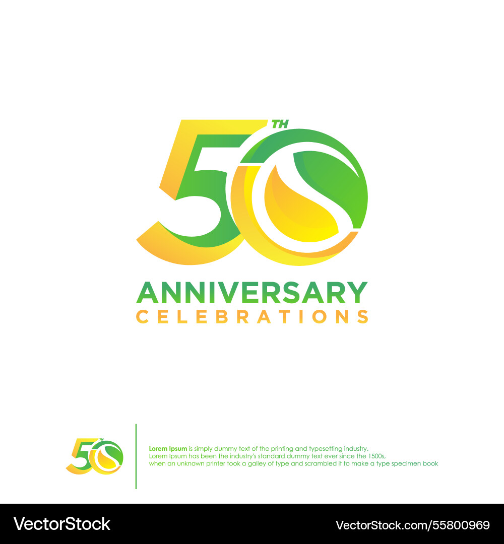 50th anniversary logotype design flat style Vector Image