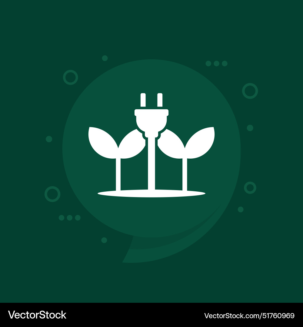 Bioenergy icon plants and electric plug Royalty Free Vector