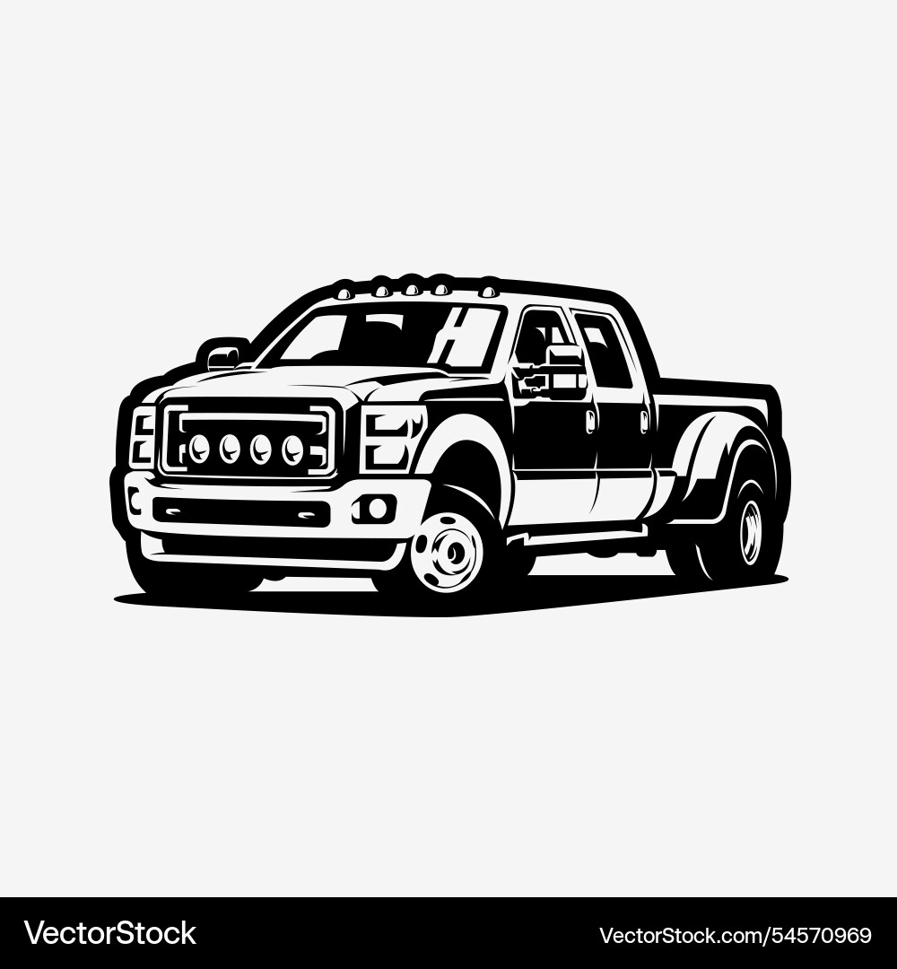 Dually heavy duty truck art icon Royalty Free Vector Image