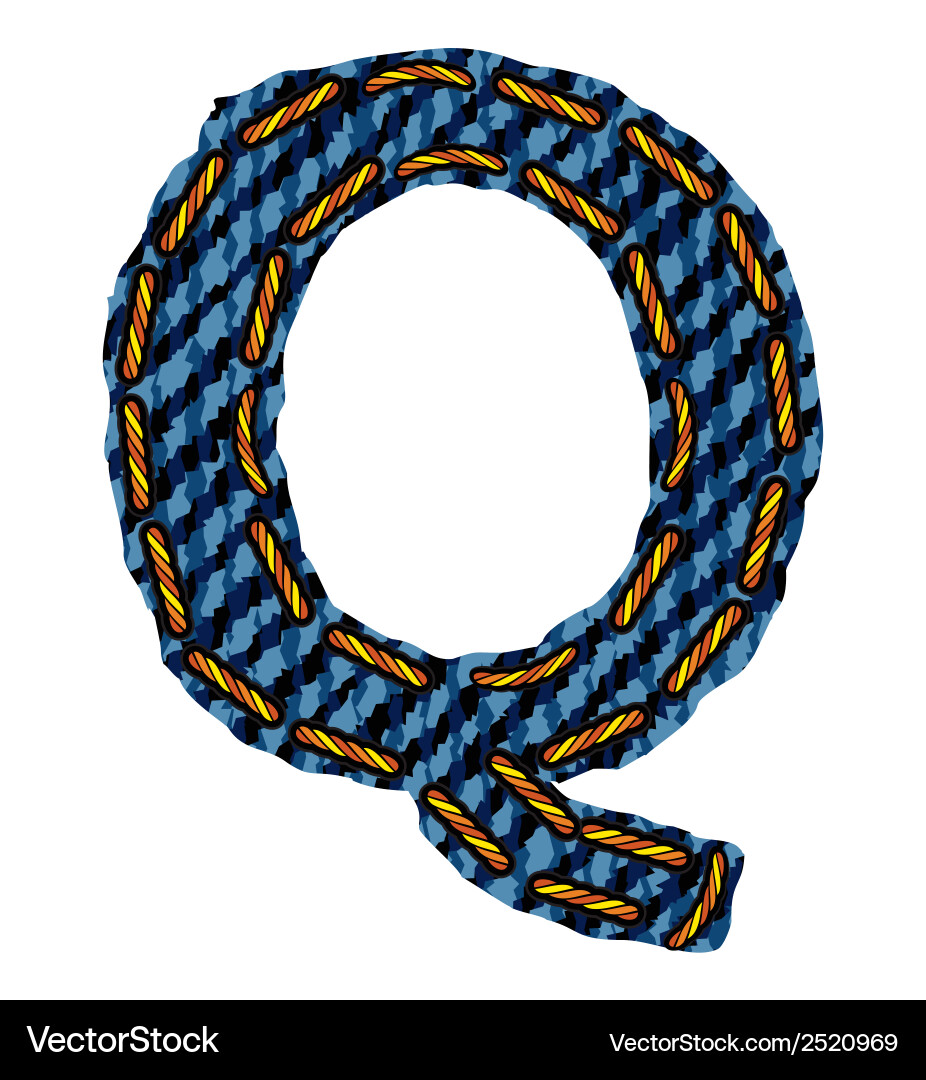 Farmerke tekstura slovo q Royalty Free Vector Image