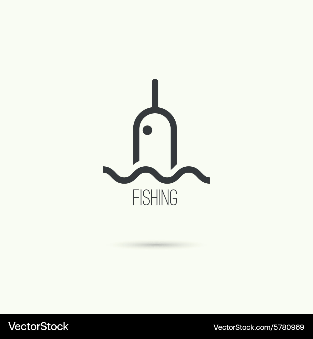 Fishing Float & Line Royalty Free Vector Image