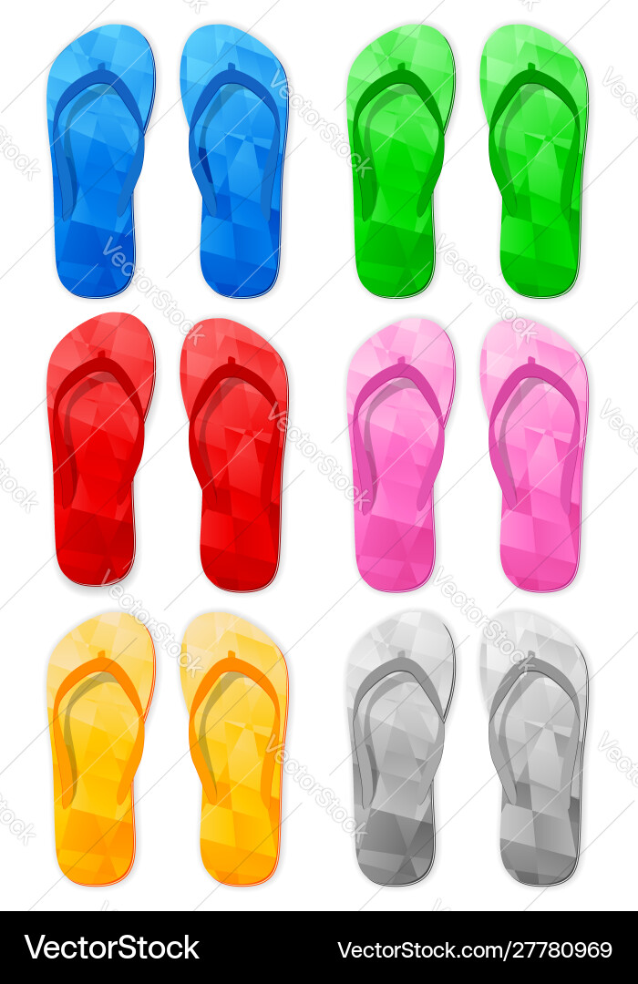 Flip flop set Royalty Free Vector Image - VectorStock