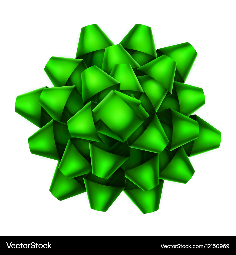 Green bow top view eps 10 Royalty Free Vector Image