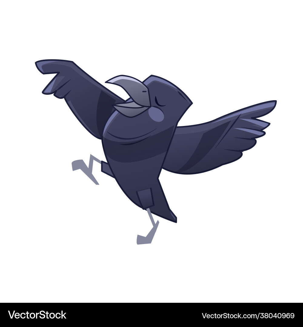 Happy crow dancing and singing cartoon Royalty Free Vector