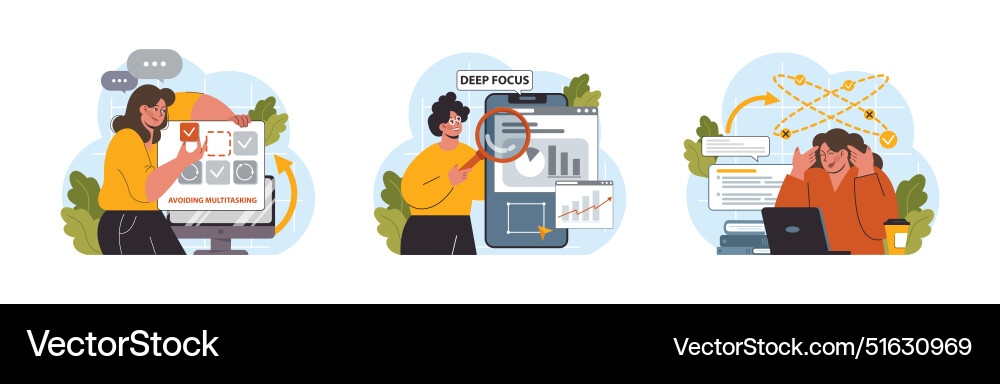 Hyperfocus set focus and concentration skill Vector Image