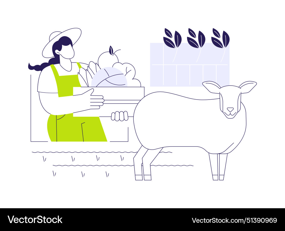 Livestock and crop integration abstract concept Vector Image