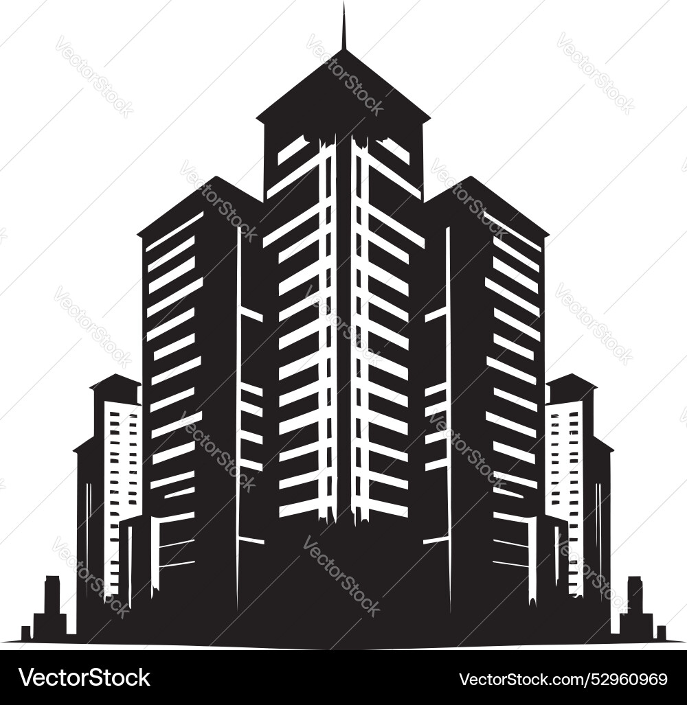 Metropolis elevation multifloor cityscape icon Vector Image