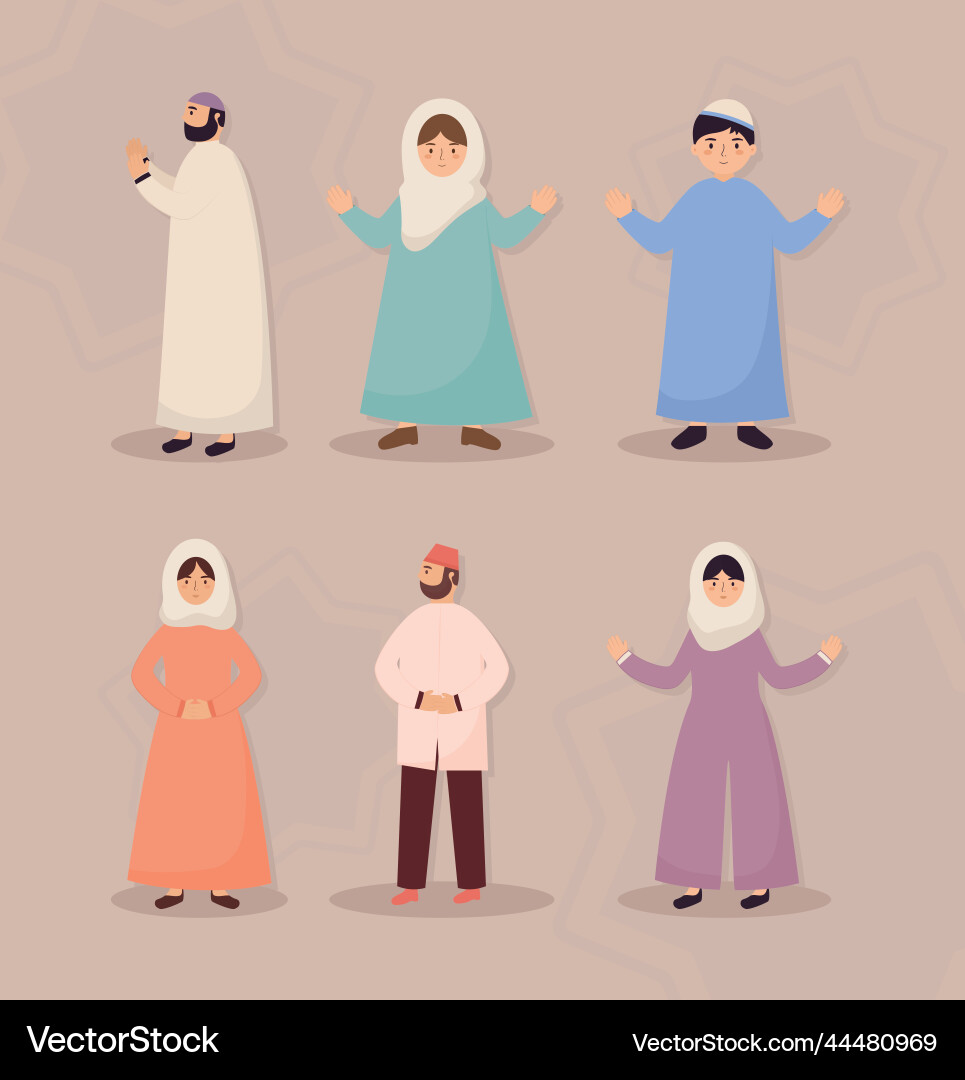 Muslim culture people Royalty Free Vector Image