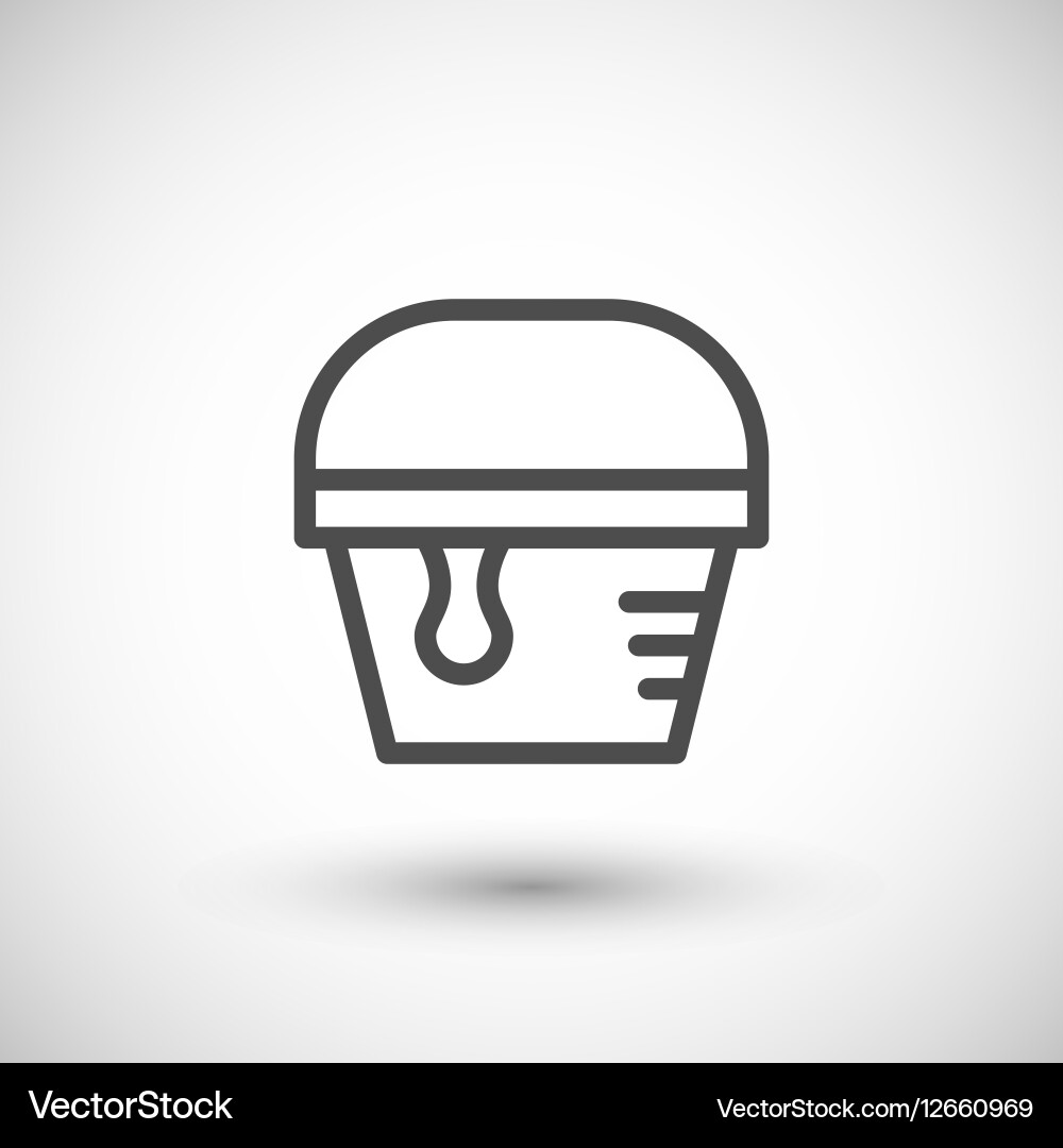Paint bucket line icon Royalty Free Vector Image