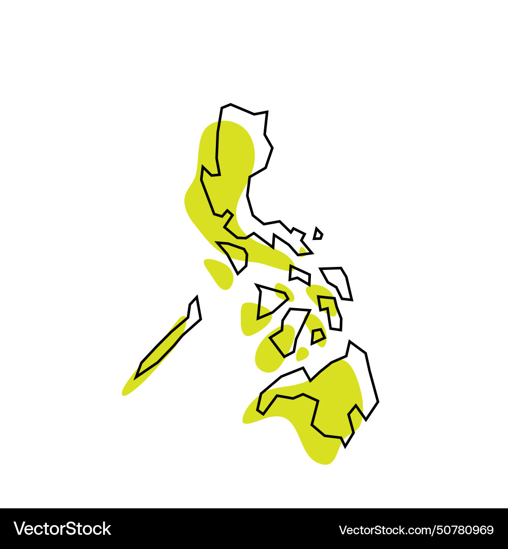 Philippines simplified map Royalty Free Vector Image